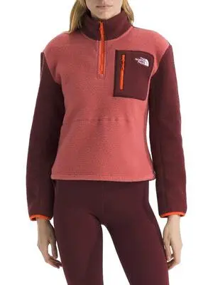 The North Face Yumiori Colorblock High Pile Fleece Pullover - Mars Dust/sumac/solar Flare
