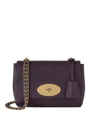 Mulberry Lily Grained Leather Shoulder Bag Deep Aubergine
