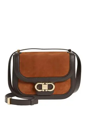 FERRAGAMO Double Gancio Crossbody Bag - Natural Resort/testa Di Moro