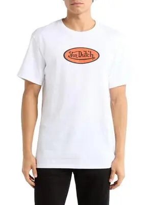 VON DUTCH Logo Cotton Blend Graphic T-shirt - White