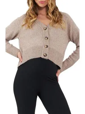 RIPE MATERNITY Sunday Knit Crop Cardigan - Mocha