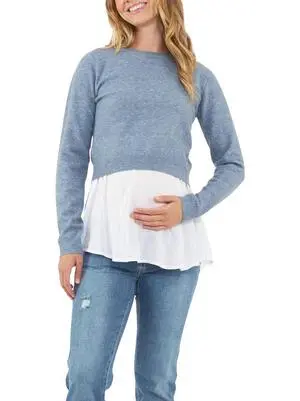 RIPE MATERNITY Detachable Nursing Knit - Denim Marle