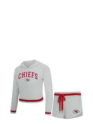 CONCEPTS SPORT Kansas City Chiefs Whitley Long Sleeve Hoodie Top & Shorts Set - Gray
