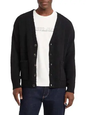 Guess Bouclé V-neck Cardigan - Black