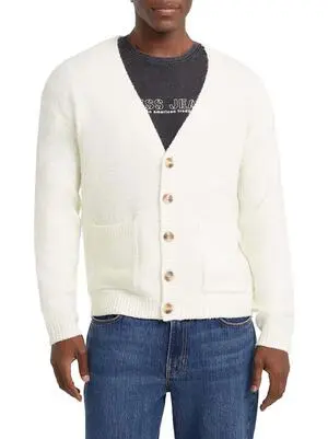 Guess Bouclé V-neck Cardigan - White