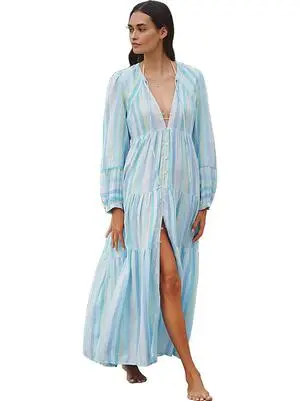 CELANDINE V-neck Cover-up Dress - Blue Sea