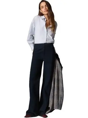 Paige Leenah High-rise Wide-leg Jeans Pants - Rinsed Denim