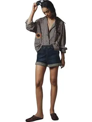 PILCRO The Izzie Relaxed Pull-on Shorts - Dark Denim