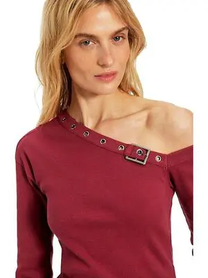 Free People We The Free After Dark Off-the-shoulder Top - Biking Red