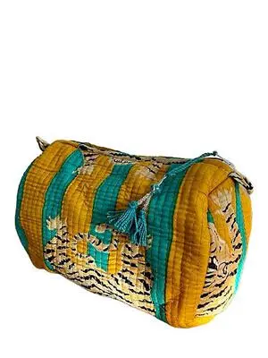 BE DEVA Tigers Printed Cosmetic Bag - Yellow Motif