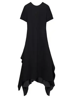 Loewe Asymmetric Short-sleeve Woven Dress - Black