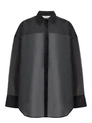BY MALENE BIRGER Derris Cotton-blend Organza Shirt - Black