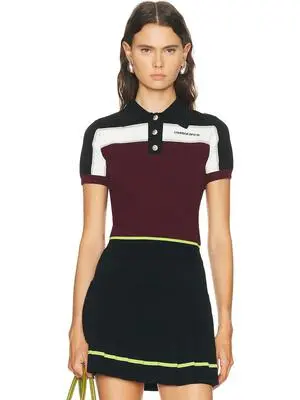 Casablanca Striped Polo Shirt - Burgundy