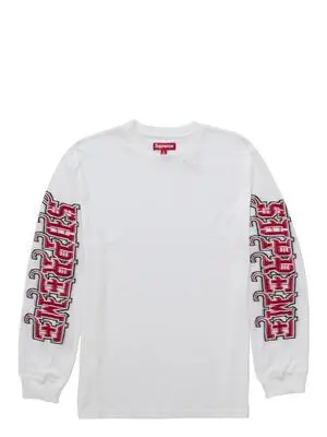 Supreme Intarsia Sleeve Long Sleeve Top - White