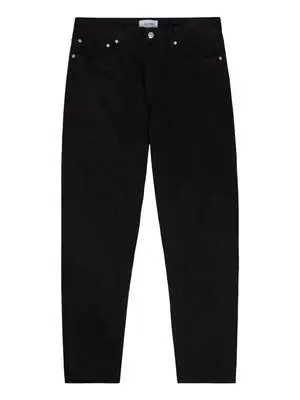 LES DEUX Five-pocket Jeans With Back Patch - Black