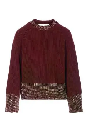 GOLDEN GOOSE Embellished Knit Sweater - Red