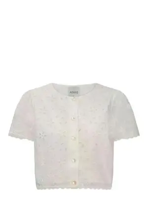 Posse Floral-embroidered Crop Top - White