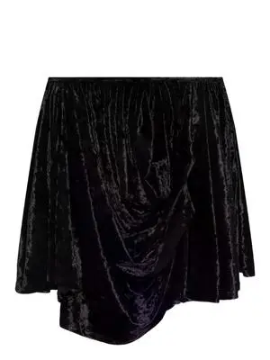 GANNI Draped Mini Skirt - Black