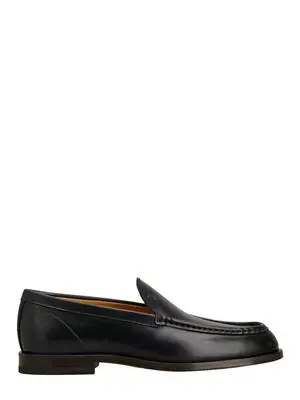 TOD'S Embossed-logo Leather Loafers - Black