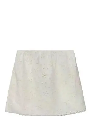 Posse Salma Floral-embroidered Skort - White