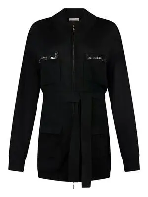 Liu Jo Appliqué-pocket Belted Cardigan - Black