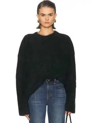 TOTEME Boxy Alpaca Knit Sweater - Black