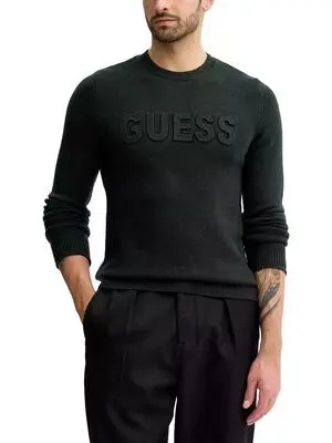 Guess Logo Crew-neck Sweater - Green