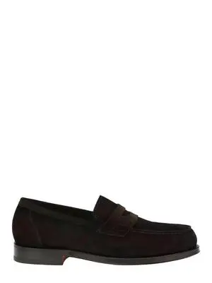Santoni Suede Loafers - Brown