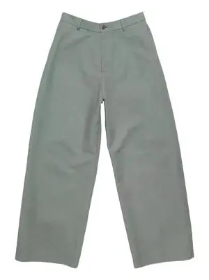 Acne Studios Wide-leg Trousers With Leather Patch - Grey