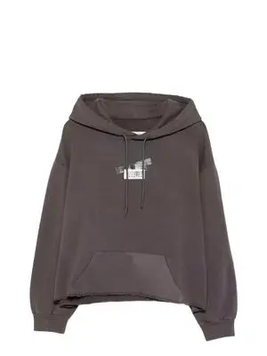 MAISON MARGIELA Distressed Graphic Hooded Top - Grey