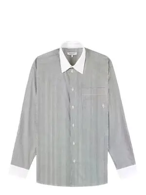 SPORTY & RICH Striped Chest-pocket Shirt - Green