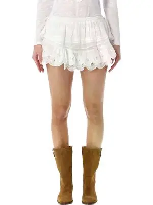 MARANT ETOILE Puria Ruffled Shorts - White