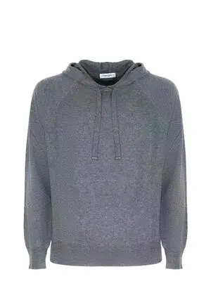 KANGRA Hooded Ribbed Pullover - Grey