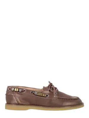 Pinko Logo-lettering Lace-up Loafers - Brown