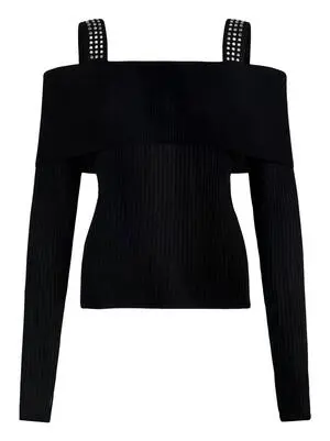 LIU JO Studded Off-the-Shoulder Sweater