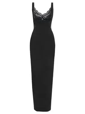 NISSA Lace Sequin Maxi Dress - Black