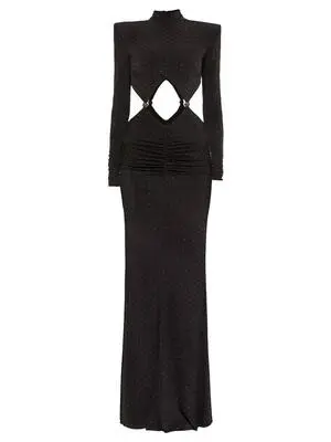 NISSA Rhinestone-embellished Maxi Dress - Black