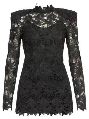 NISSA Lace Mini Dress - Black