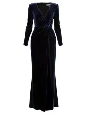 NISSA Velvet Maxi Dress - Blue