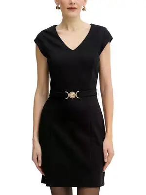 Guess Chrissy V-neck Belted Mini Dress - Black