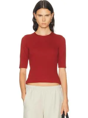 LESET Lauren Mid Sleeve Tee - Rust