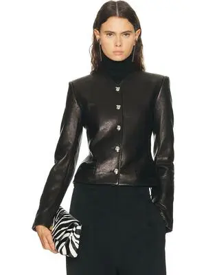 Khaite Nara Leather Jacket - Black