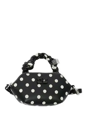 GANNI Polka Dot-Print Mini Bag Black