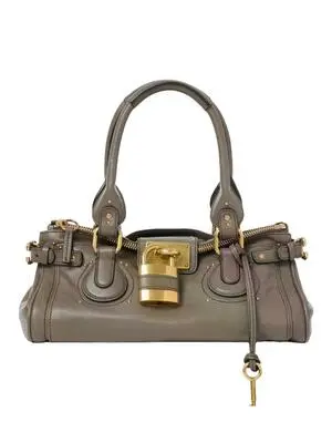 Chloé Paddington Padlock Detail Shoulder Bag - Grey