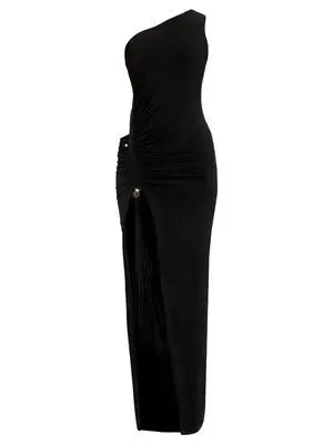 NISSA Maxi Backless One-shoulder Dress - Black