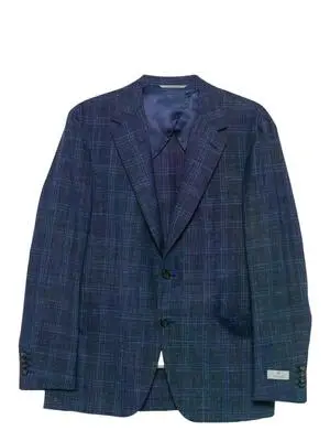 Canali Plaid Buttoned Blazer - Blue