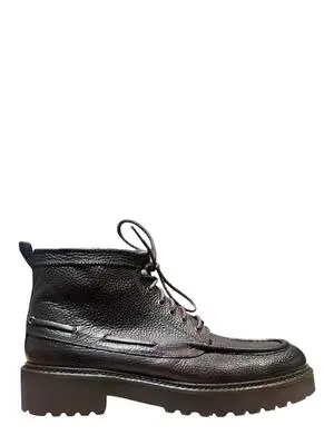 CALCE Lug-Sole Lace-Up Ankle Boots