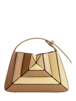 MLOUYE Sera Mia Geometric Tote Bag - Neutrals
