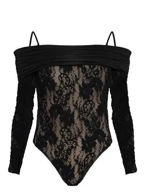Zimmermann Lace Bodysuit With Long Sleeves - Black