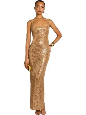Retrofete Xiomara Sequin Dress - Nude/champagne